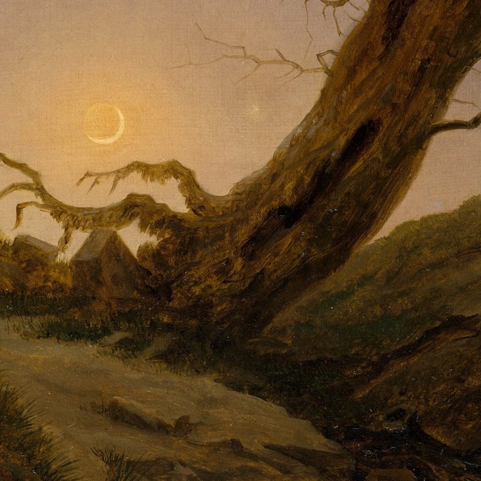 Two Men Contemplating the Moon | Newspaper Apocryph PRO Demo